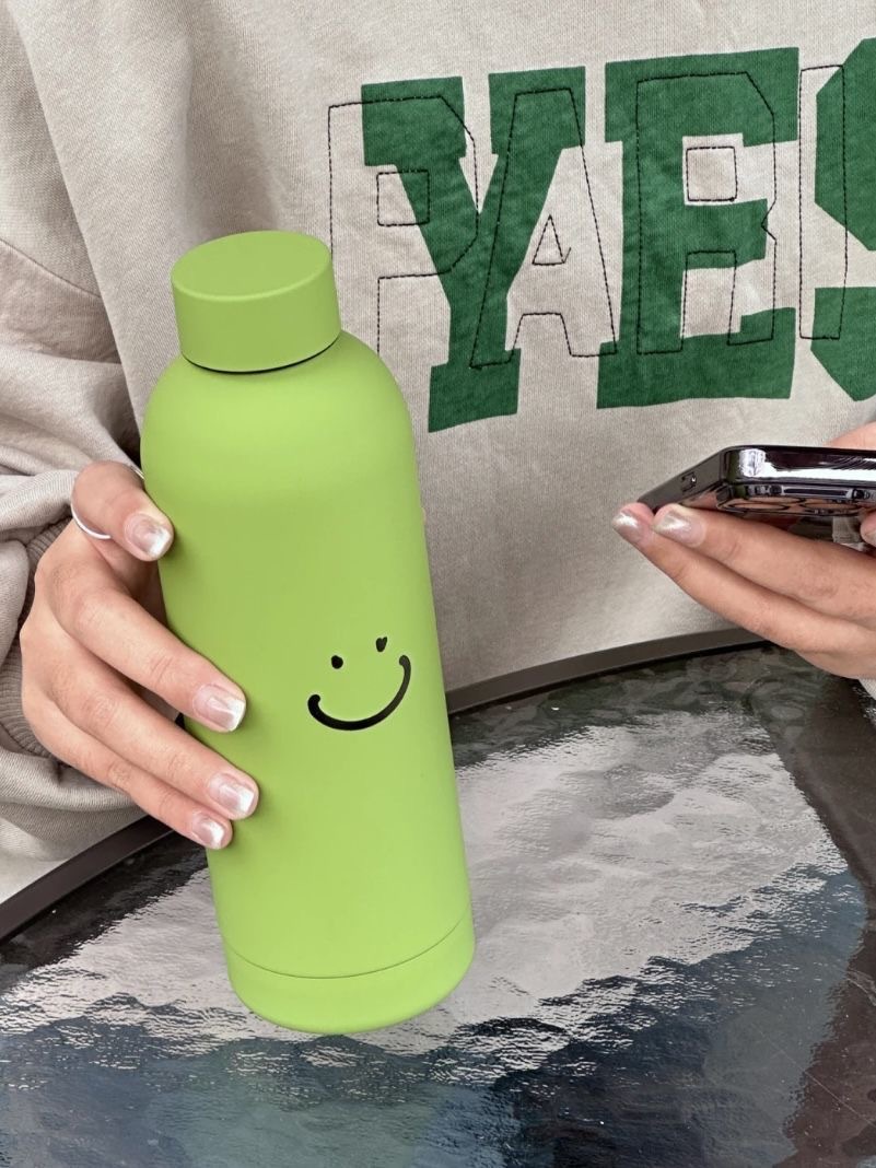纯色简约笑脸保温杯小众学生保温杯创意磨砂质感表情休想水杯现货-阿里巴巴