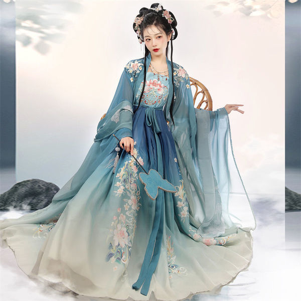 Women Girls Chinese ancient folk costumes Hanfu Tang Han princess ...