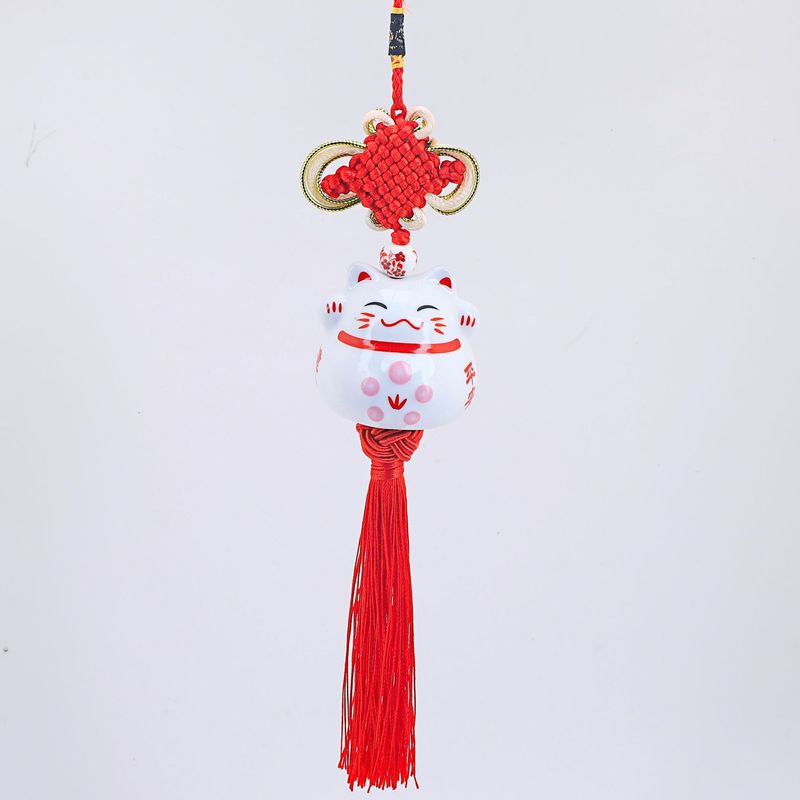 2pcs Auto car hanging Ceramic lucky cat hang god of luck wealth inside ...