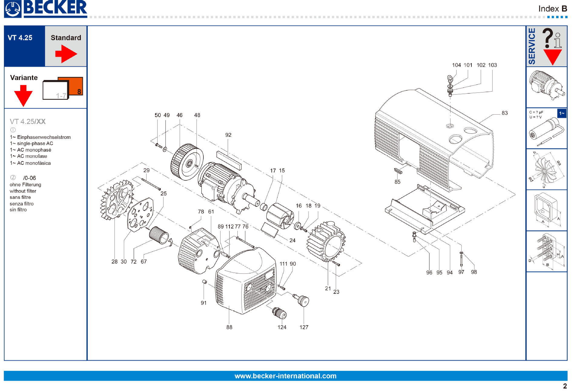 德国贝克BECKER VT4.10/VT4.16/VT4.25/VT4.40 干式旋片真空泵-阿里巴巴