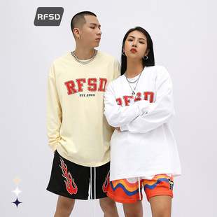 RFSD男装|2023秋季新款250g双纱重磅潮牌原创宽松长袖T恤上衣男-阿里巴巴