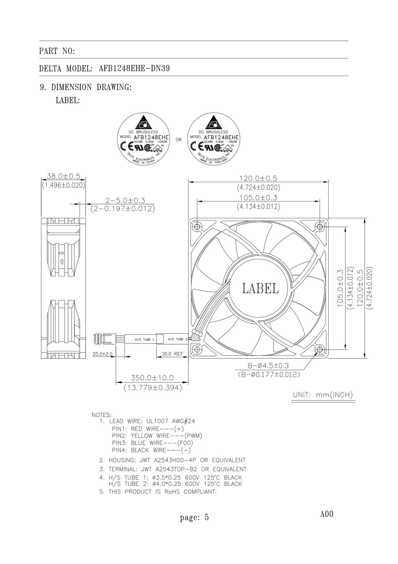 光伏逆变器台达AFB1248EHE-DN39风扇 12038 48V 0.48A 双滚珠正品-阿里巴巴