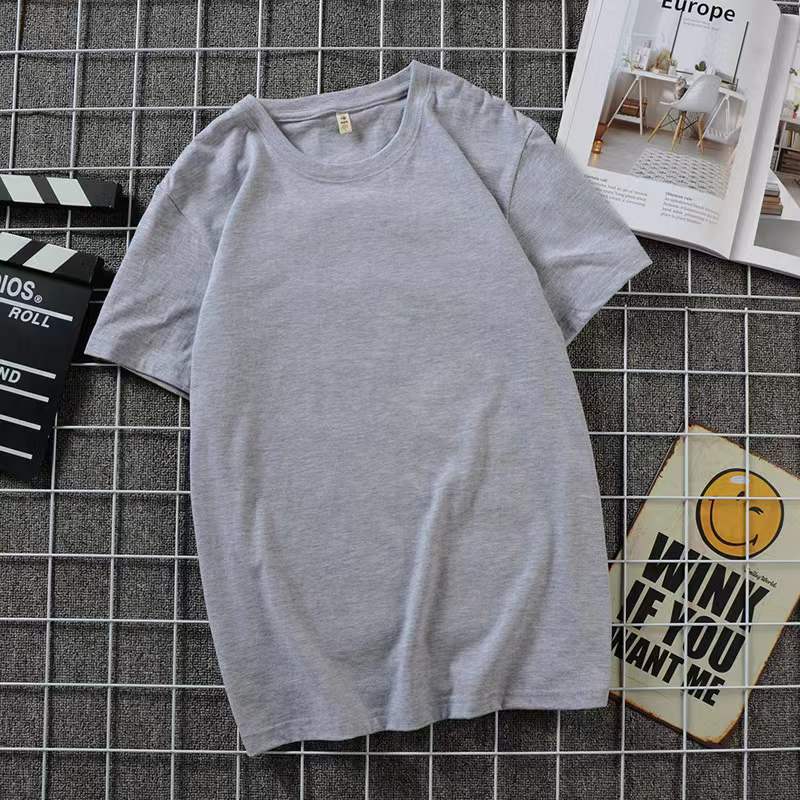 批发短袖广告衫T恤180g精梳棉CVC圆领文化衫印制LOGO纯色-阿里巴巴