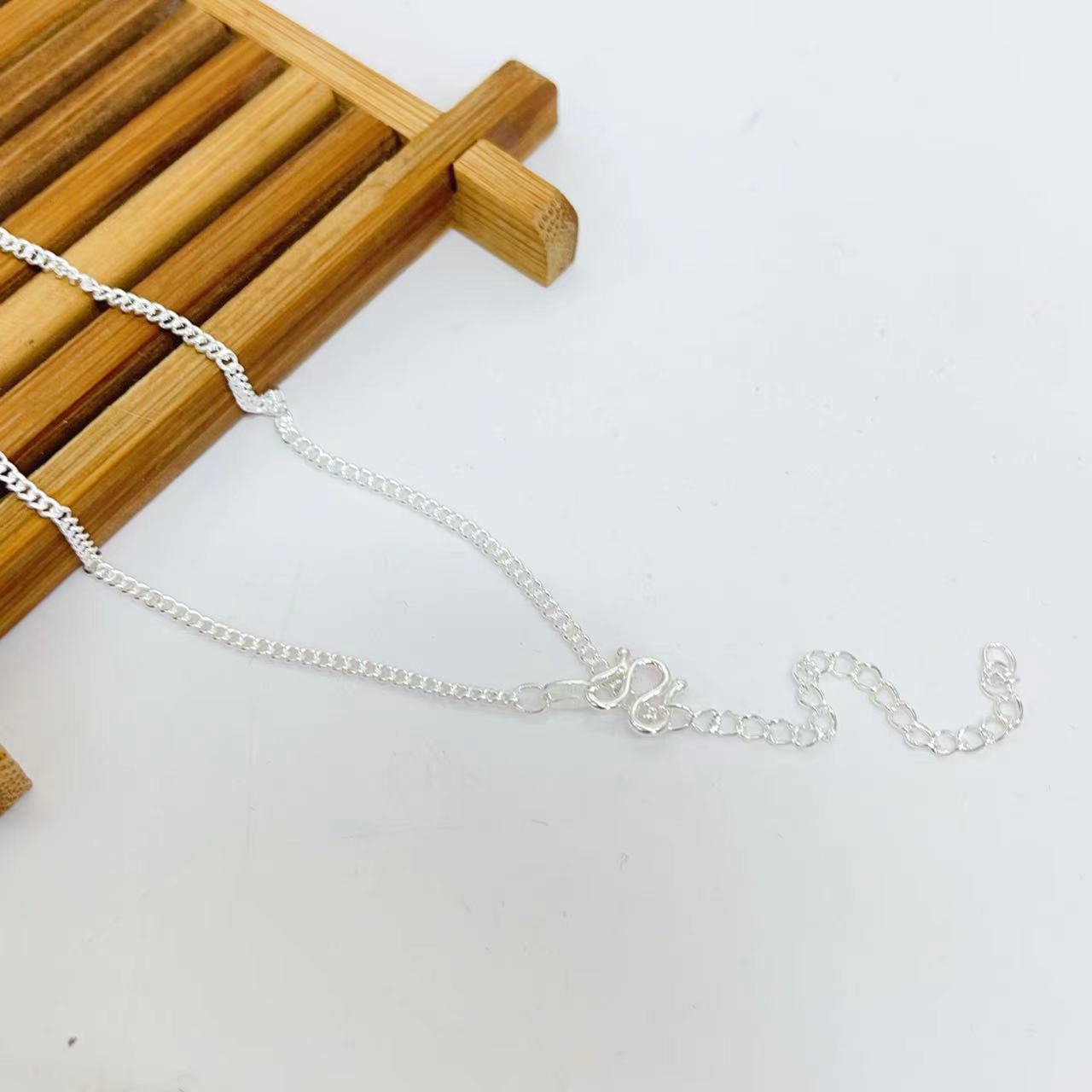 Silver Jia Silver Silver 999 sterling silver flat single buckle chain ...