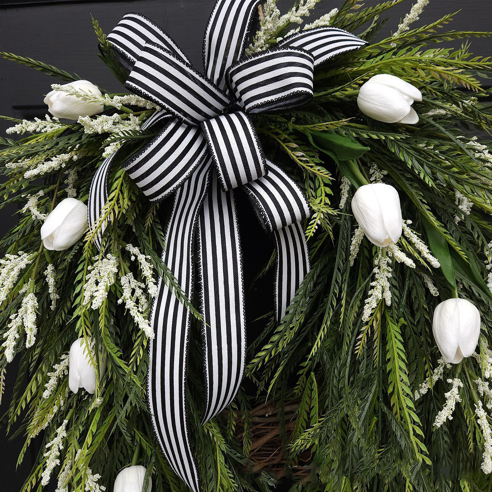 跨境爆品2025秋季郁金香柳叶花环跨境亚马逊Green autumn Wreaths-阿里巴巴