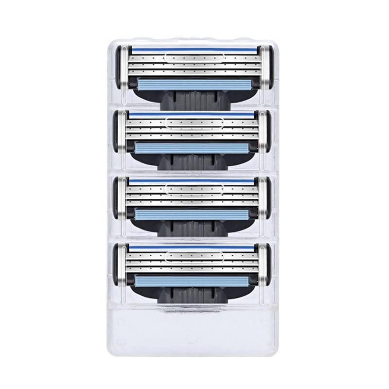 通用手动剃须刀三层男士刮胡刀刀片老式刀架刀头剃须套装除毛剃毛-阿里巴巴