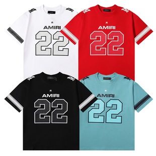 跨境球衣amirit恤夏季新款男装潮牌圆领T恤22号数字宽松短袖上衣-阿里巴巴