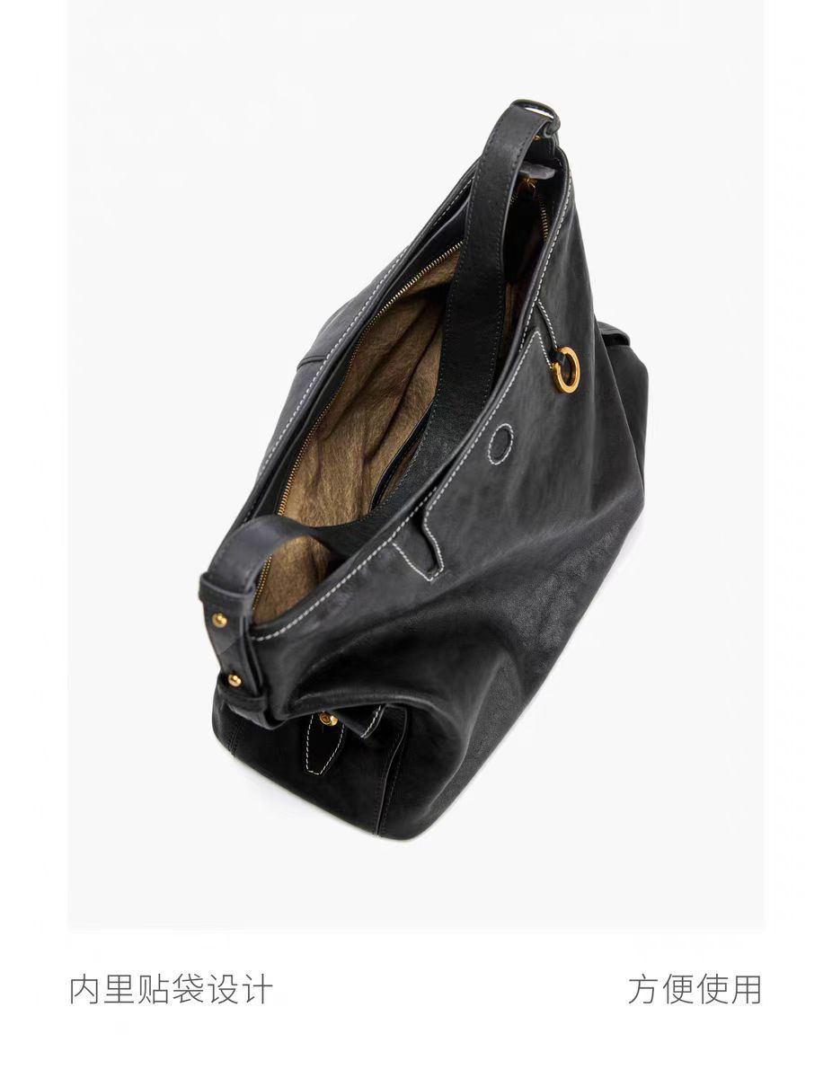 Songmont山下有松循迹系列hobo包女植鞣牛皮单肩斜挎软包李娜同款-阿里巴巴