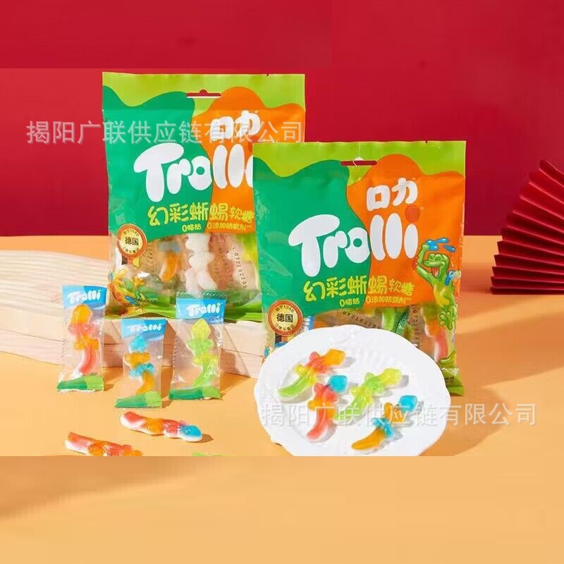 批发Tiolli口力海洋动物鲨鱼造型橡皮糖软糖儿童休闲零食糖果100g-阿里巴巴