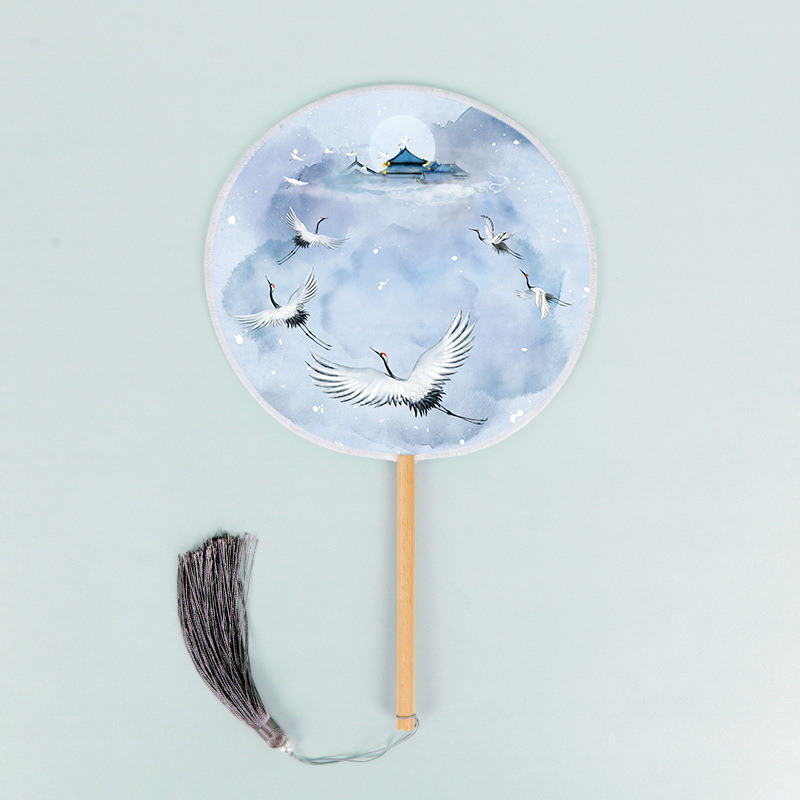 Translucent antique hanfu costume fairy dress dance round fan woman ...