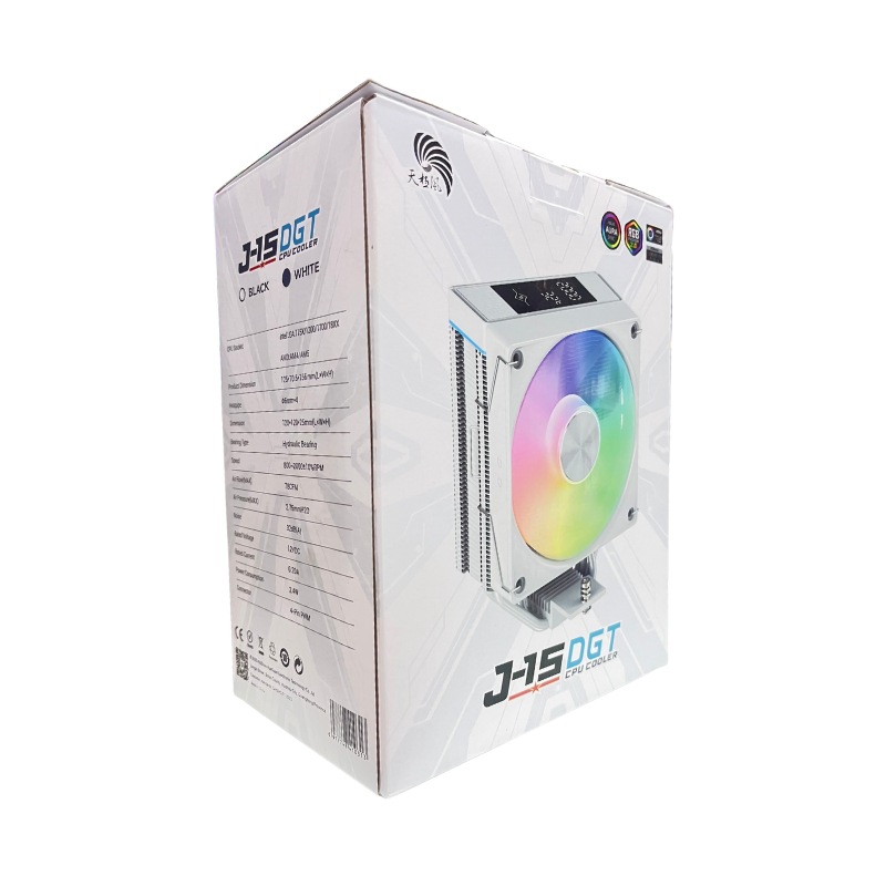 天极风J15 ARGB智能顶盖数显版CPU散热器4热管支持115X 18XX AMD-阿里巴巴