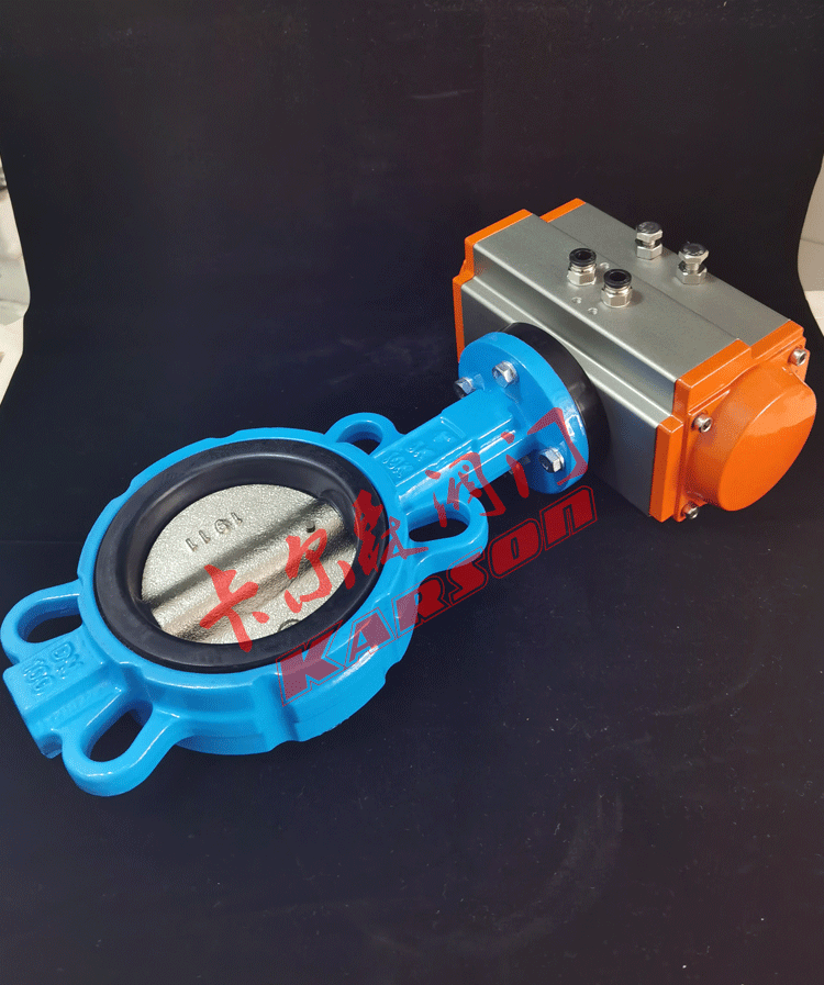 卡尔森厂家直销D671X-16Q球墨铸铁50对夹软密封快开 气动切断蝶阀-阿里巴巴