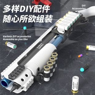 小月亮M870P抛壳手拉软弹枪CA870霰弹散弹吸盘软蛋来福喷子玩具枪-阿里巴巴