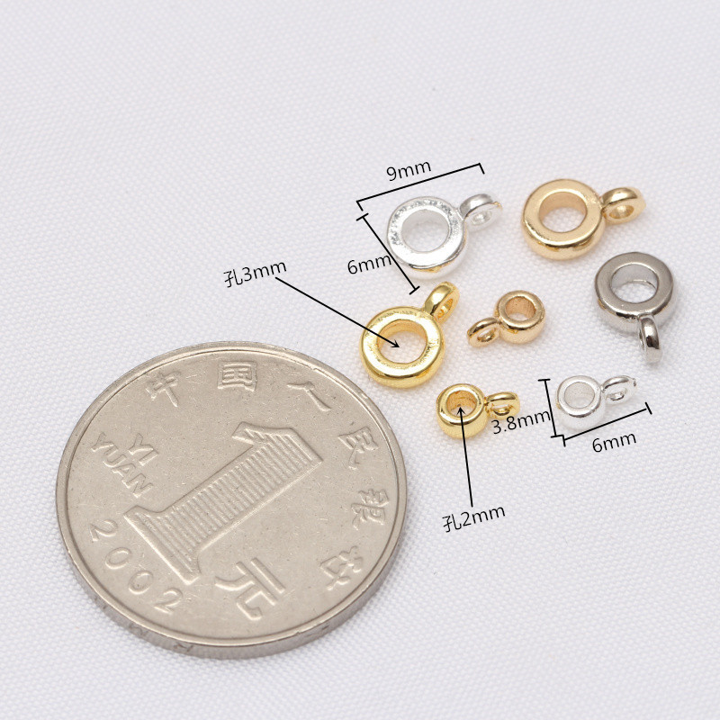 18K包金保色圆形吊坠链接环 手链项链小吊坠diy饰品配件圆圈吊扣-阿里巴巴