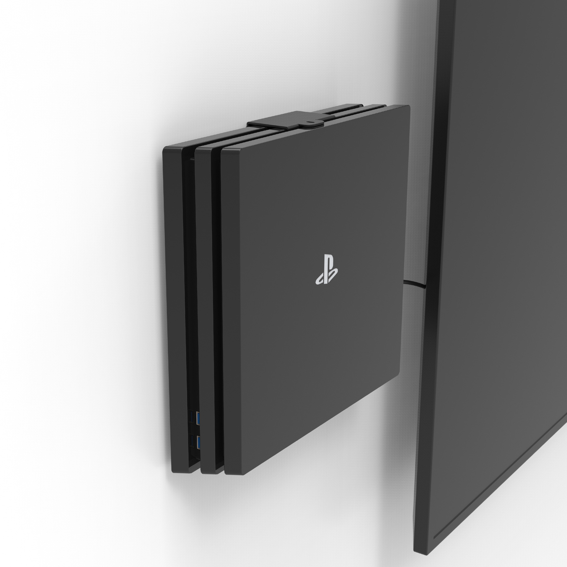 PS4 Pro/PS4 Slim游戏主机壁挂金属支架螺丝固定可倒装-阿里巴巴