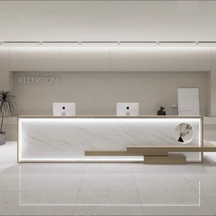 简约现代公司烤漆前台时尚接待台咨询吧台宾馆创意迎宾收银桌-阿里巴巴