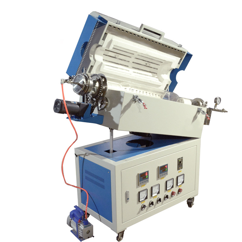 1200 degree rotating inclined tube furnace high temperature vacuum ...