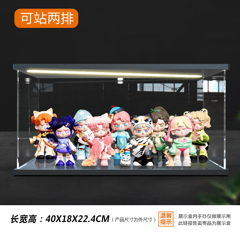 适用DORA5代百无禁忌系列盲盒手办潮流玩具场景亚克力灯光收纳盒-阿里巴巴
