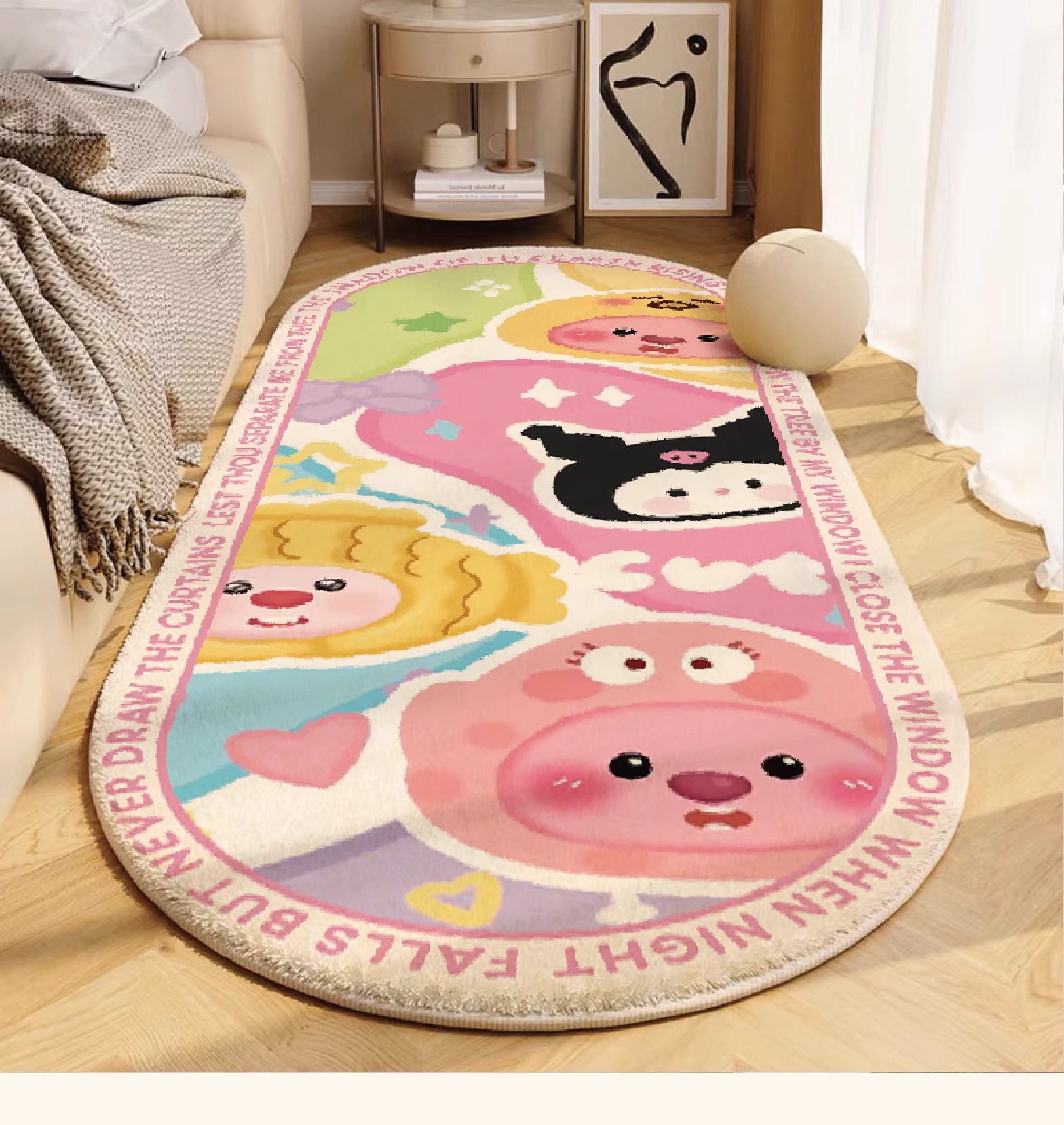 小海狸loopy露比周边地毯卧室可睡可坐床边毯客厅飘窗毛绒地垫子-阿里巴巴