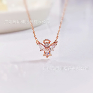 施家1：1原模版梦幻小天使项链女施华洛元素水晶简约锁骨链女代发-阿里巴巴