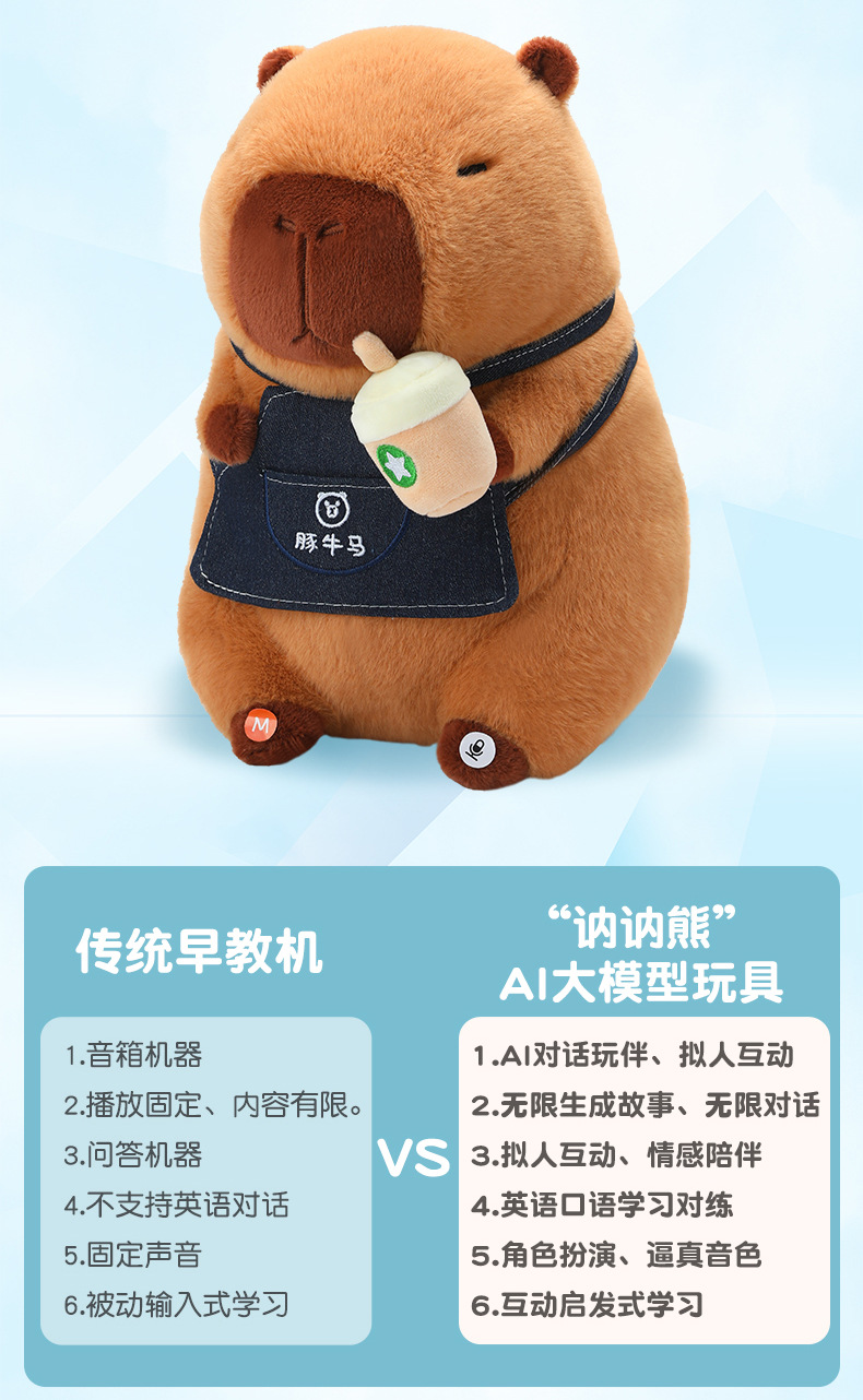 ai卡皮巴拉毛绒玩具公仔智能对话接入deepseek豆包ai玩具等大模型-阿里巴巴