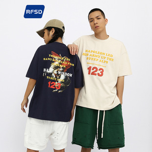 RFSD男装|2023夏季新品潮牌街头宽松英文字母立体发泡印花短袖T恤-阿里巴巴