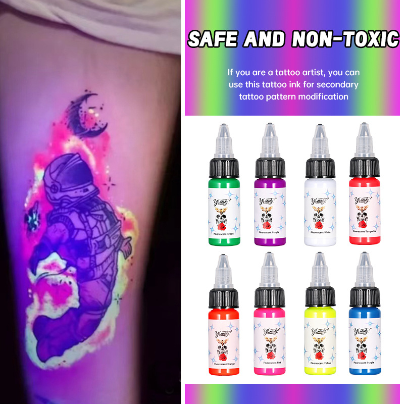 Color Tattoo 15mL Fluorescent Color Material Professional Tattoo Ink ...
