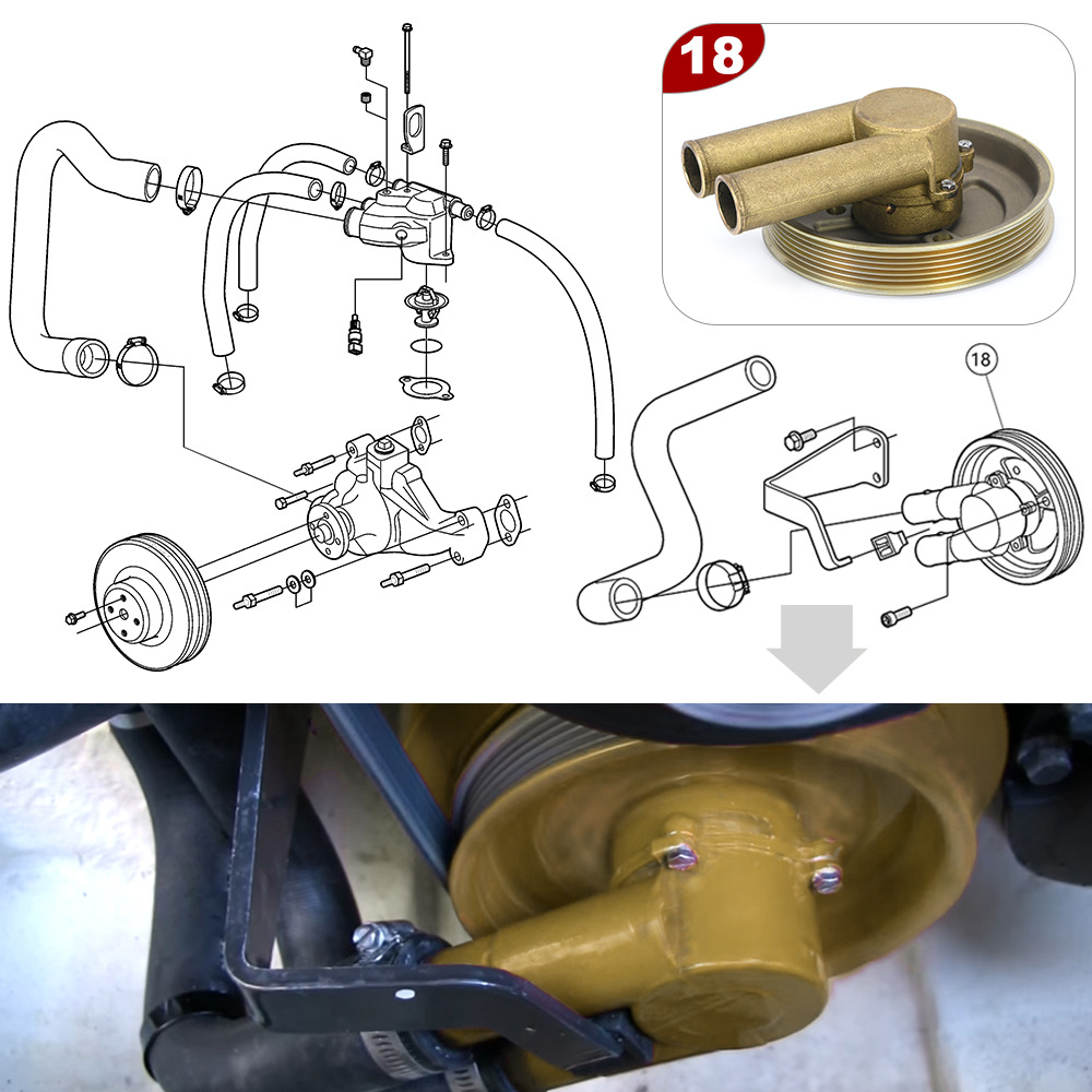 21214599 3812693 3862482 3857202水泵适用沃尔沃Penta 3.0 4.3-阿里巴巴