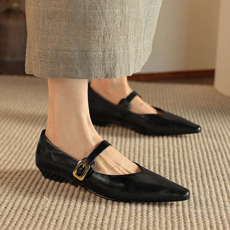 CHIKO Anik Pointy Toe Block Heels Mary Jane Shoes