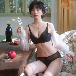 T6880性感蕾丝内衣女小胸显大上托聚拢文胸无钢圈内裤套装女-阿里巴巴