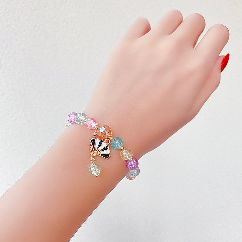 Cartoon children bracelet female baby cute girls princess glass beads ...