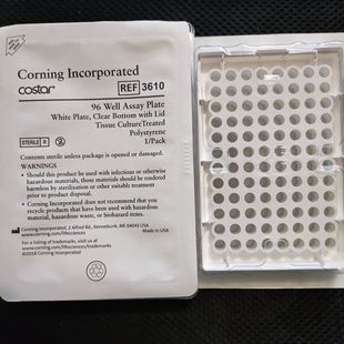Corning 3610 96孔板, 白色, 透明圆底, 带盖, 灭菌, 单个包装,-阿里巴巴