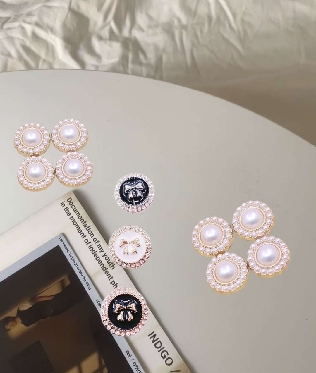 蝴蝶结带钻金属纽扣女衬衫扣子西装大衣外套钮扣连衣裙毛衣装饰扣-阿里巴巴